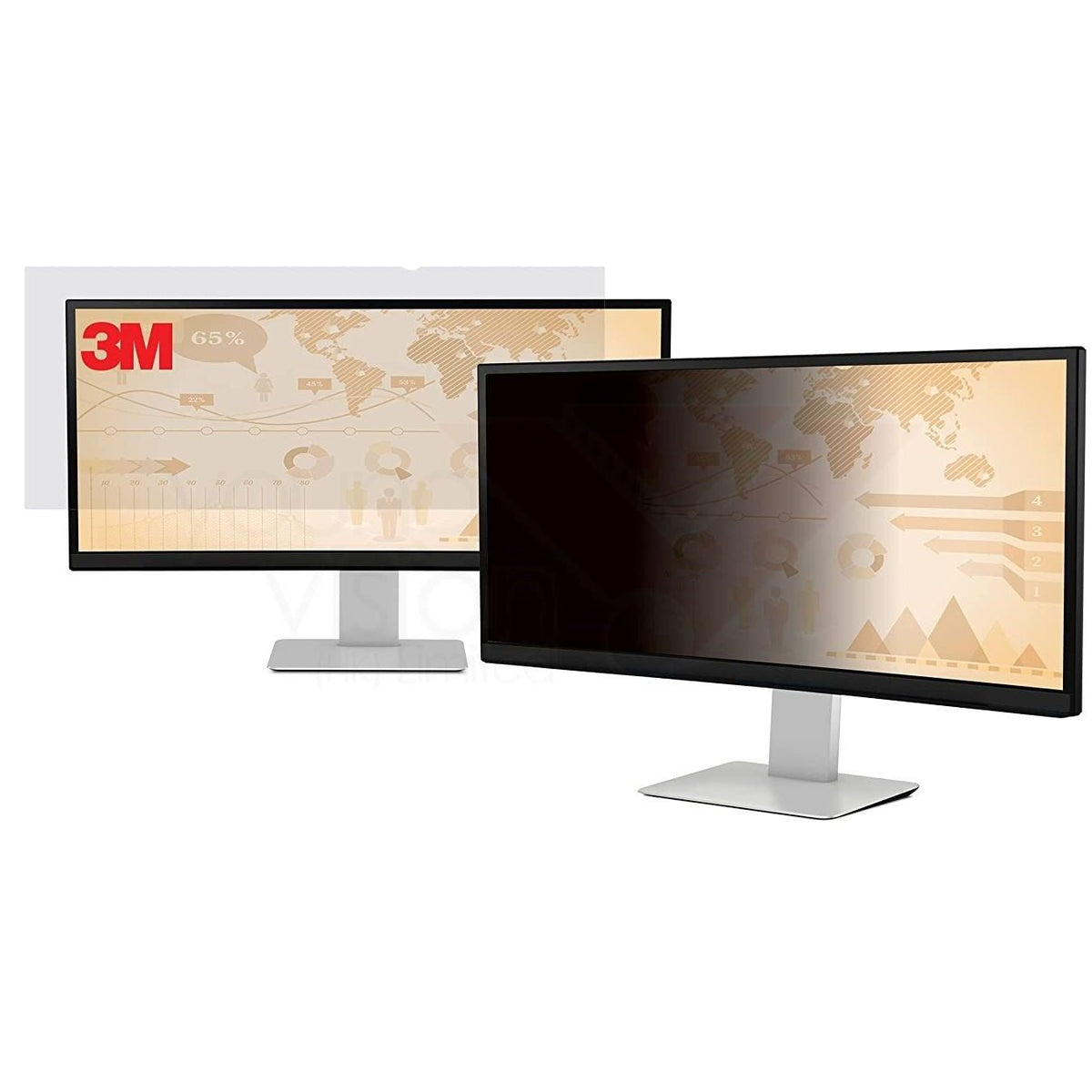 3M™ PF240W1B (519x325mm) Privacy Screen Filter for 24" Monitor (16:10 ...