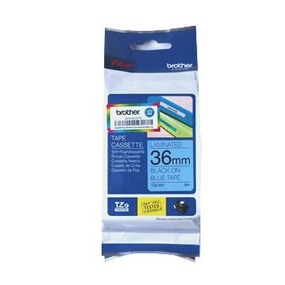 Brother TZe561 (36mm x 8M) Black on Blue Laminated Tape TZe-561 藍底黑字 標 ...